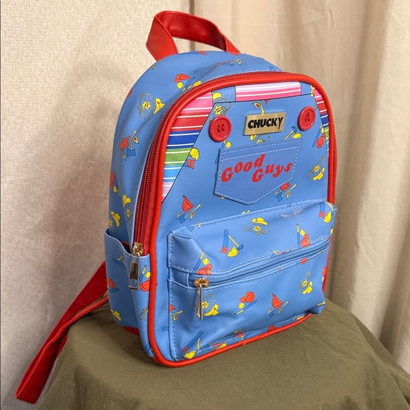Chucky | Bags | Chucky Movie Backpack Blue And Red | Poshmark